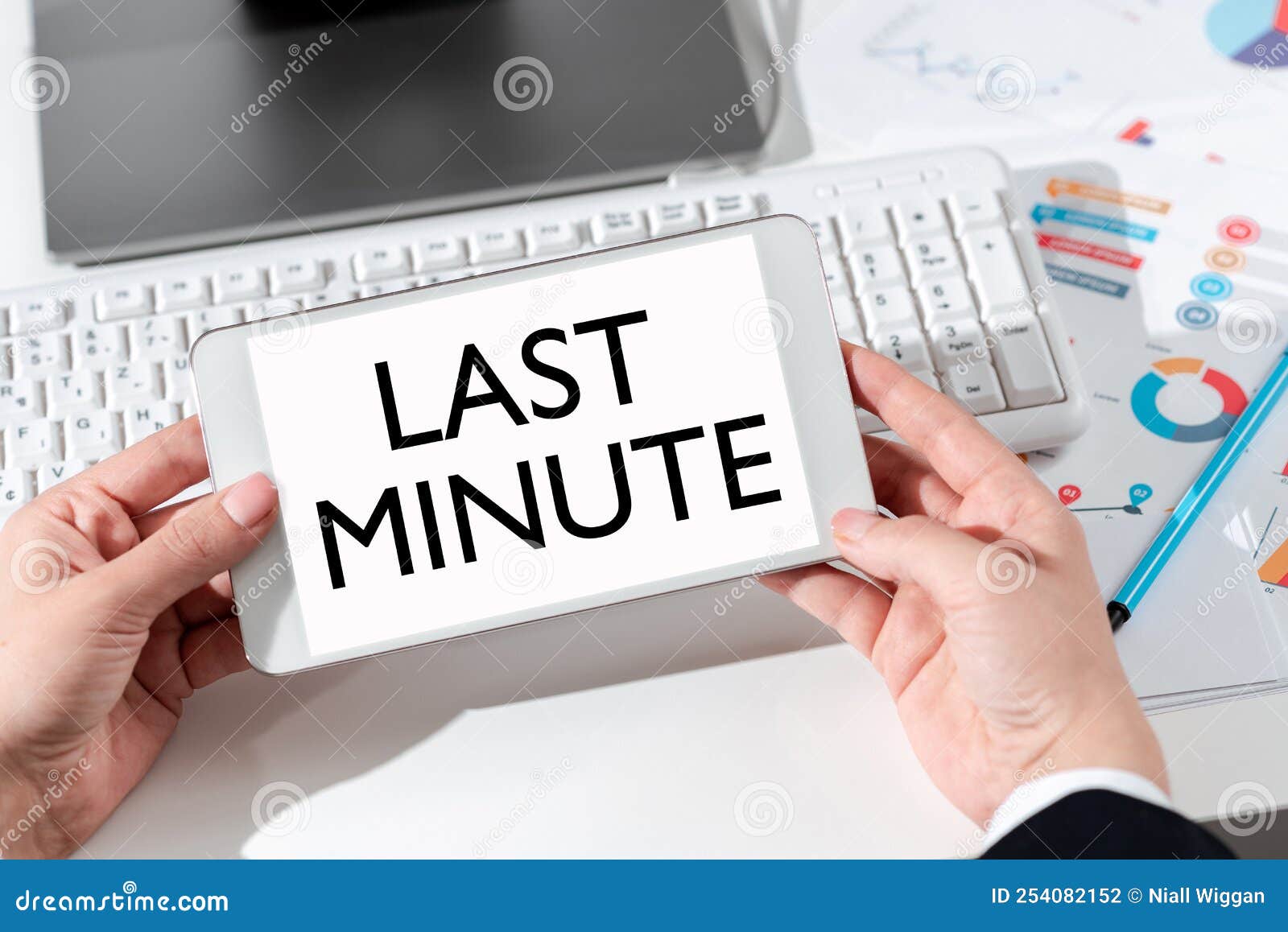 Text Sign Showing Last Minute. Business Concept Done or Occurring at ...
