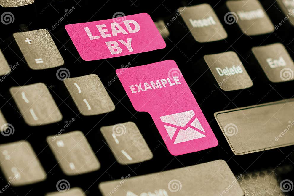 Handwriting Text Lead by Example. Business Concept Be a Role Model by ...