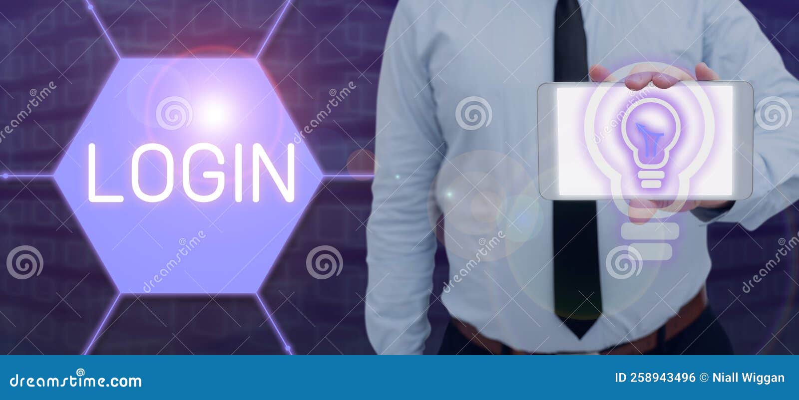 Writing Displaying Text Login. Business Concept Process by Which an ...