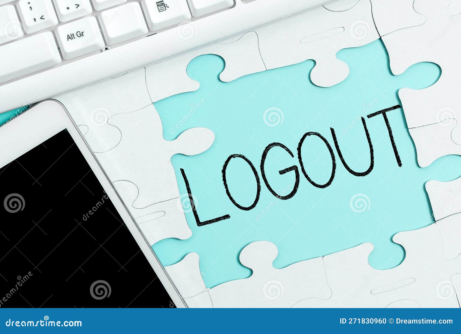 Text Caption Presenting Logout. Business Idea Go through Procedures To Conclude Use of Computer ...