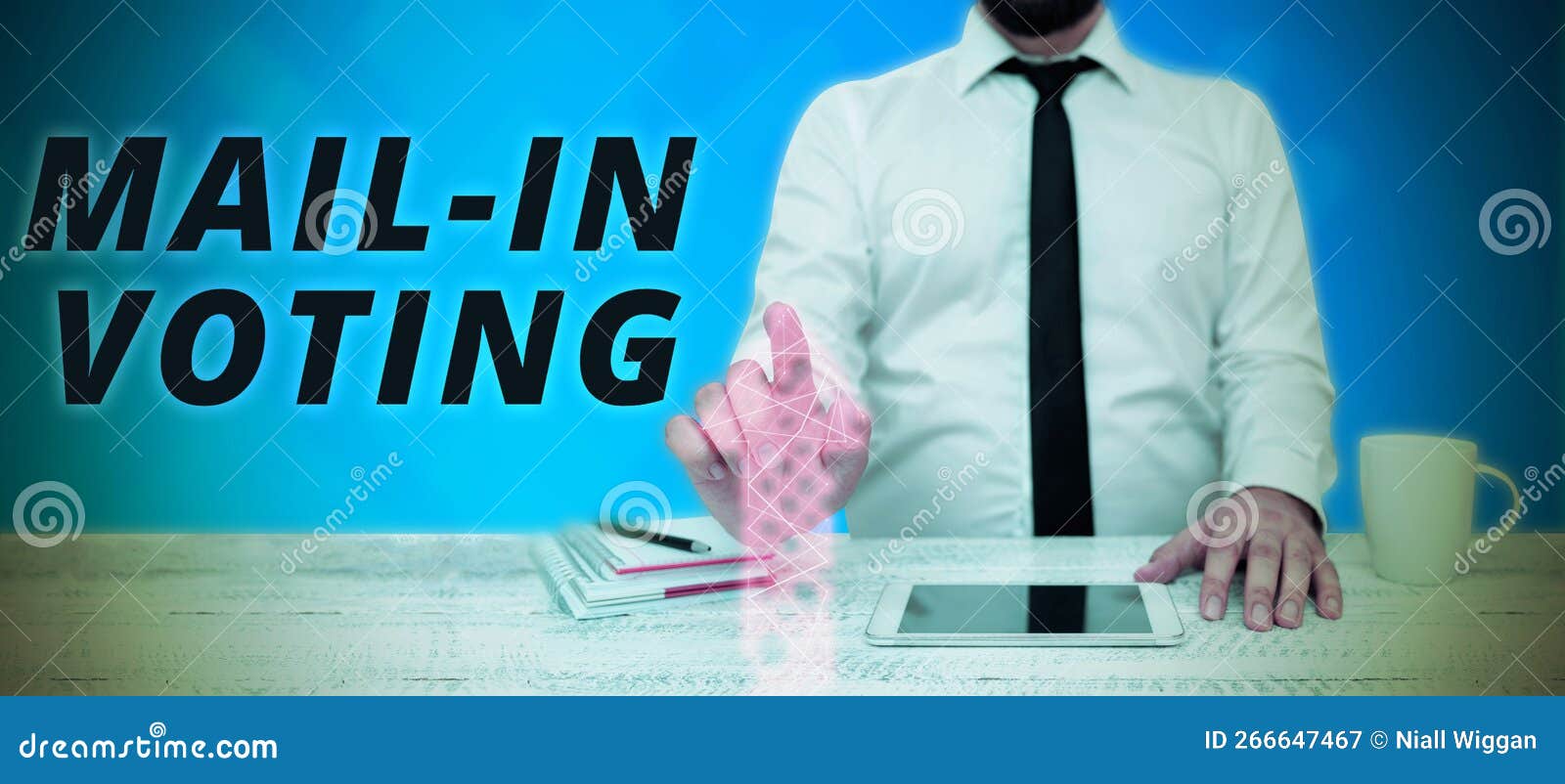 Text Caption Presenting Mail in Voting. Internet Concept Voting in an ...