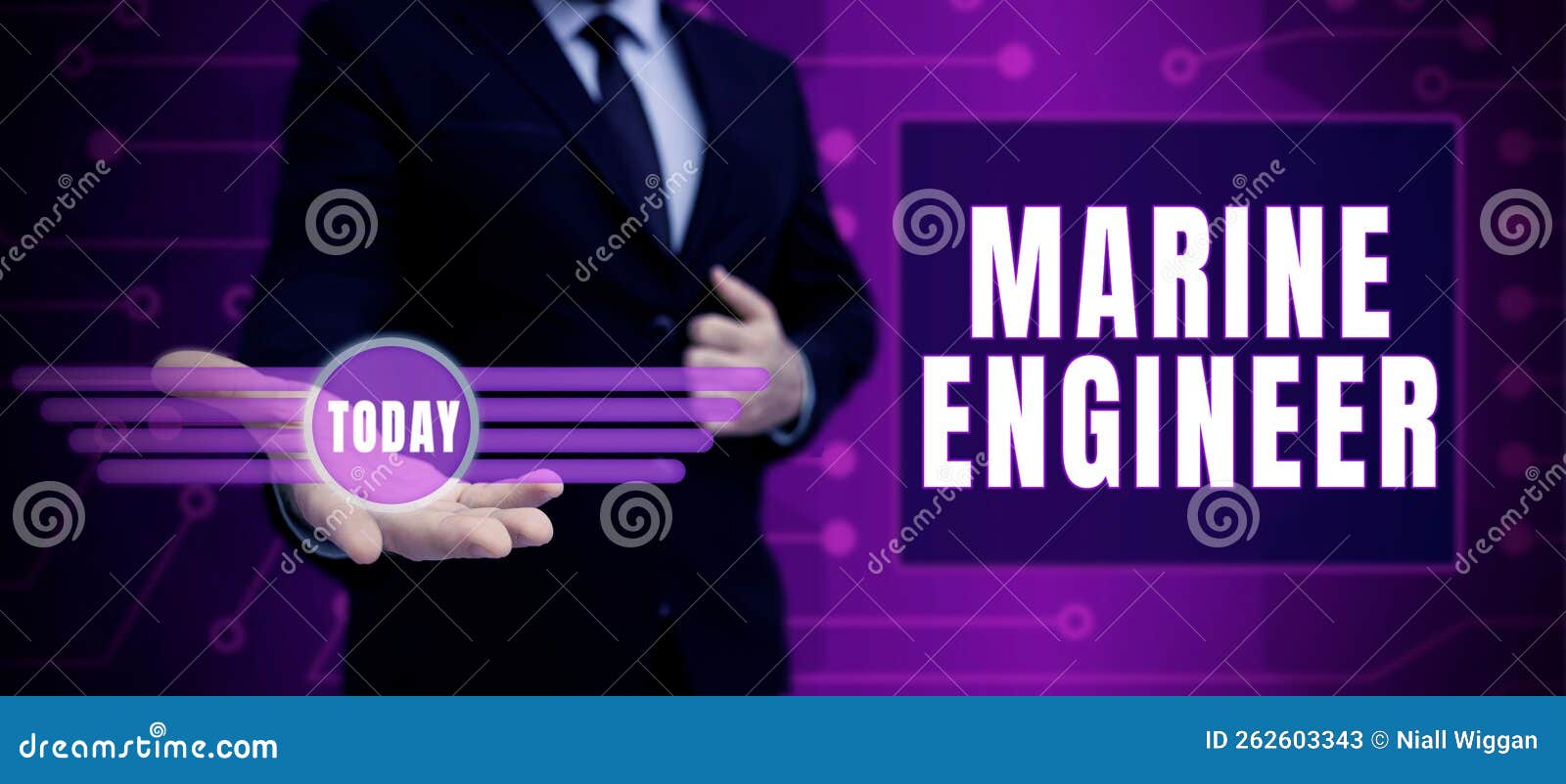 Text Caption Presenting Marine Engineer. Word Written on Incharge with ...
