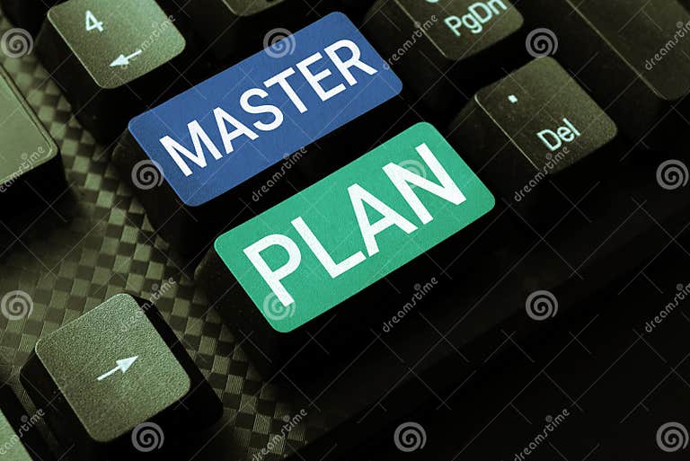 Hand Writing Sign Master Plan. Business Approach Dynamic Long-term ...