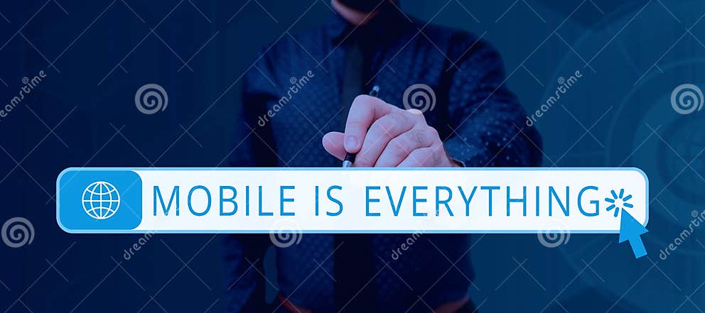 Text Caption Presenting Mobile is Everything. Business Idea Handheld ...