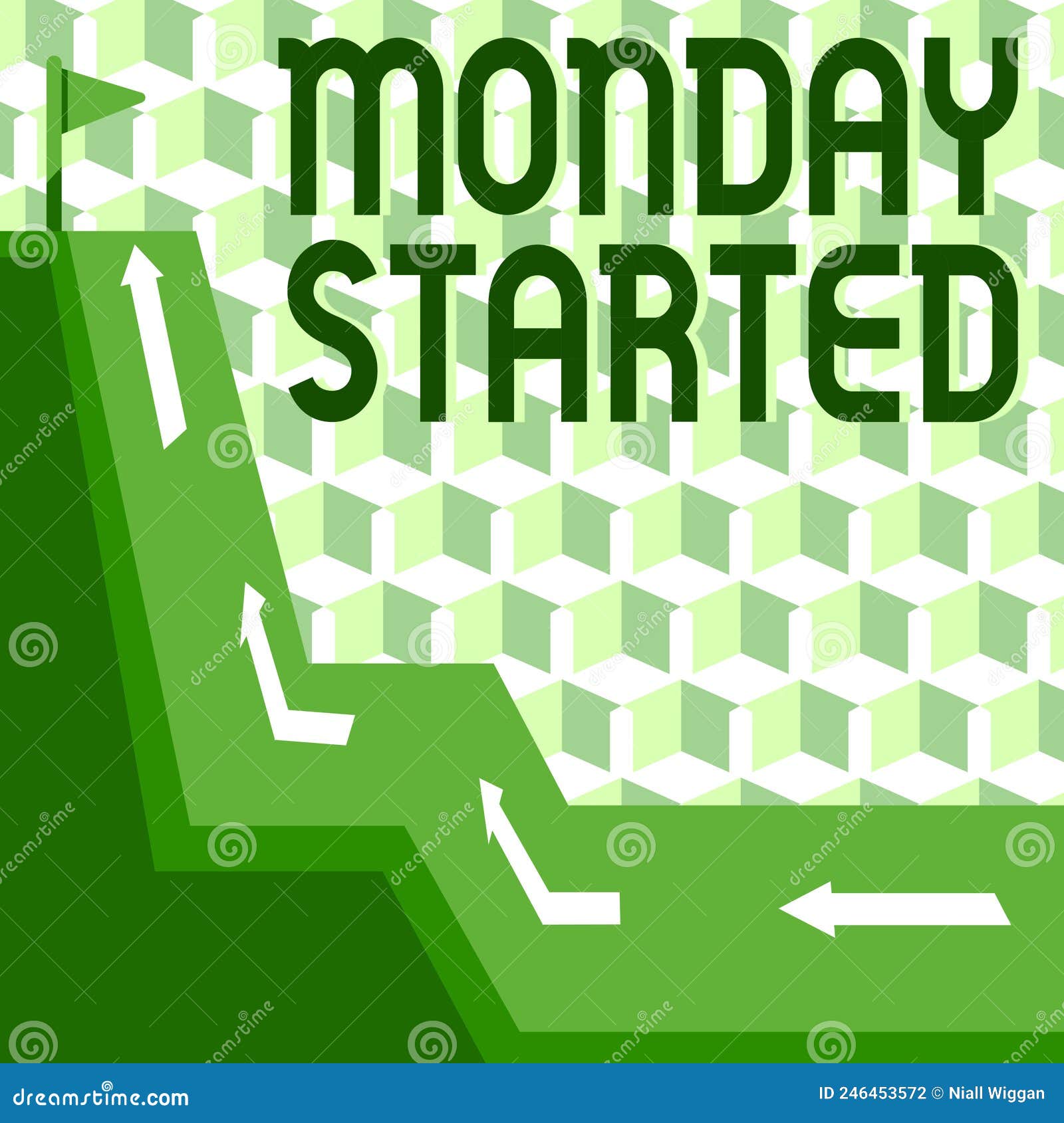 Sign Displaying Monday Started. Internet Concept Getting Ready for New ...