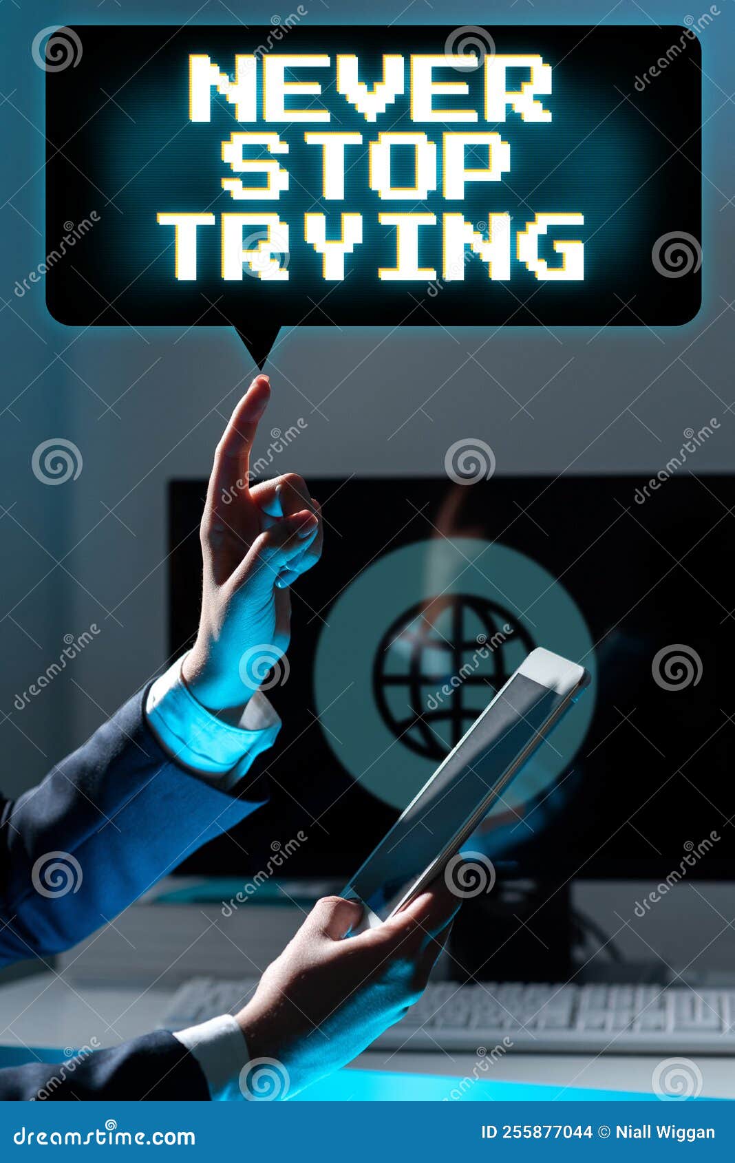 Text Caption Presenting Never Stop TryingDo Not Give Up Continue To Try ...