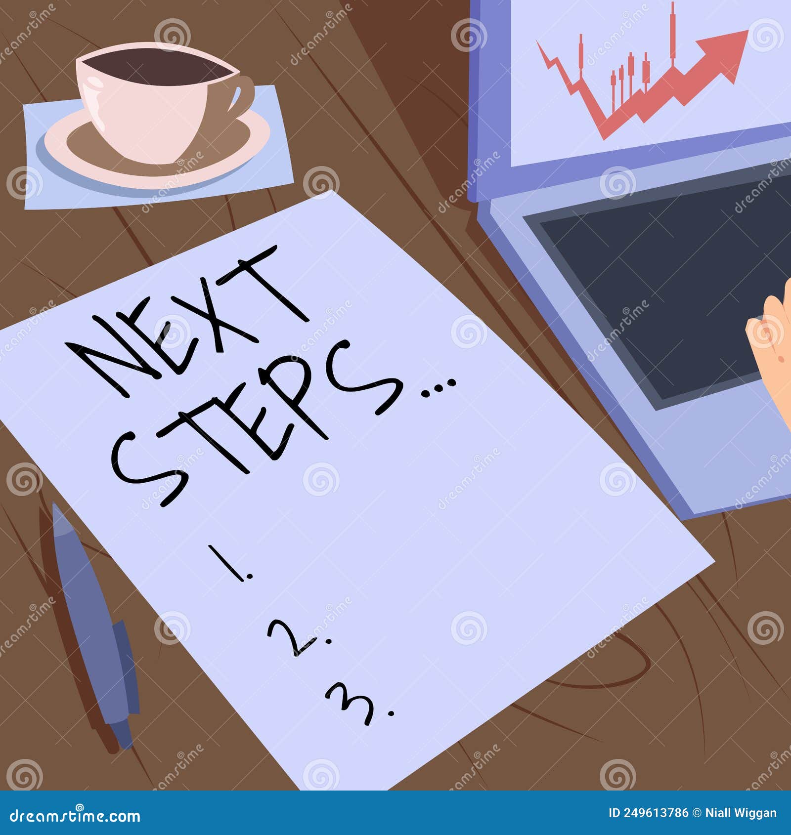 Text Caption Presenting Next Steps . Word Written on Numper of Process ...