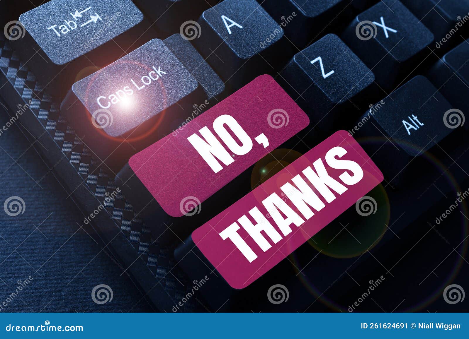 Text Sign Showing No, Thanks. Word for Answering Question Using these ...