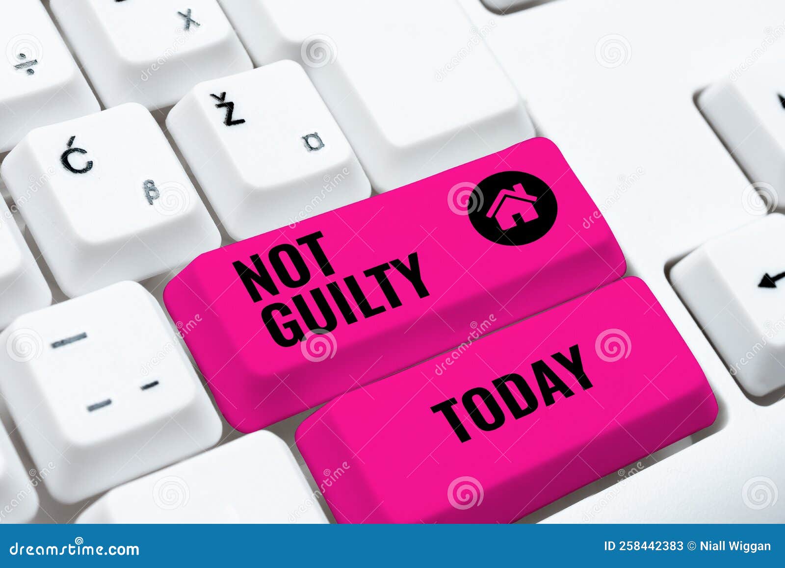 Conceptual Display Not Guilty. Internet Concept Someone is Innocent ...