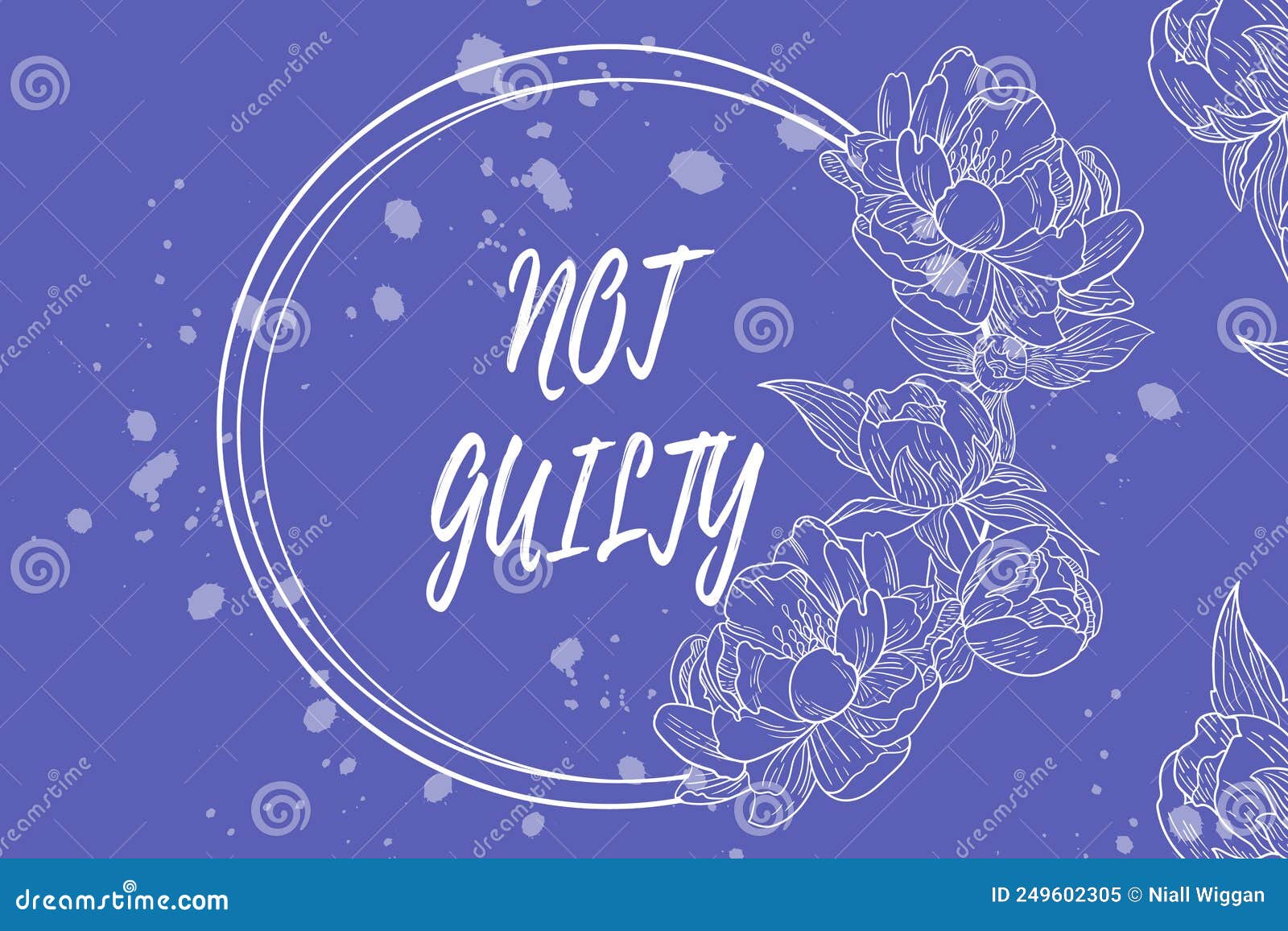 Text Caption Presenting Not Guilty. Word for Someone is Innocent Didnt ...