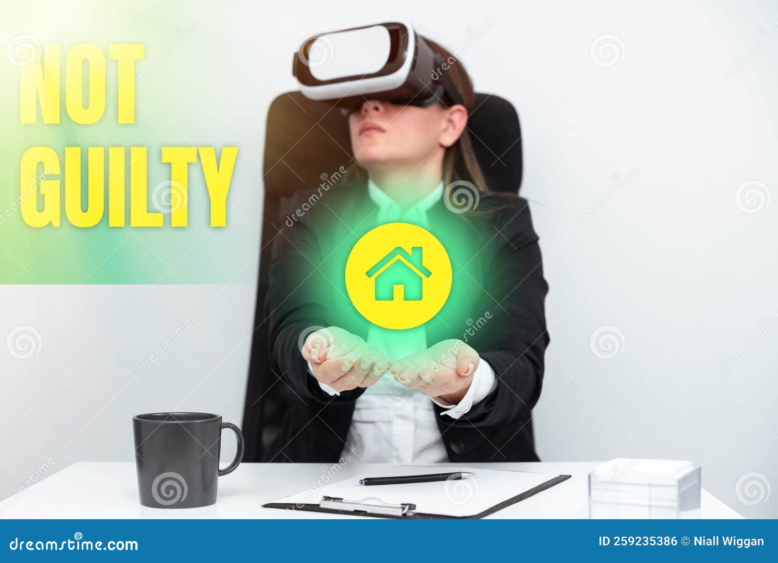 Text Caption Presenting Not Guilty. Word Written on Someone is Innocent ...