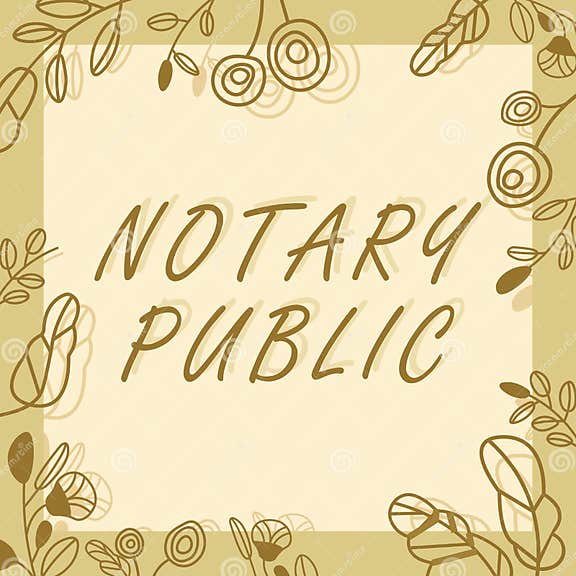 Text Caption Presenting Notary Public. Word for Legality Documentation ...