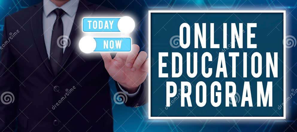 Text Caption Presenting Online Education Program. Word for Software ...