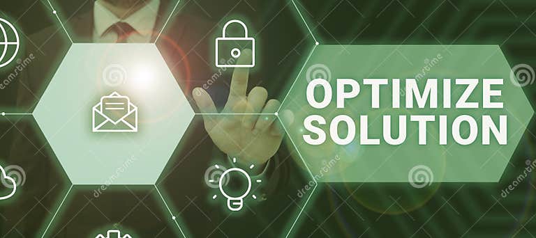 Text Showing Inspiration Optimize Solution. Business Overview Process ...