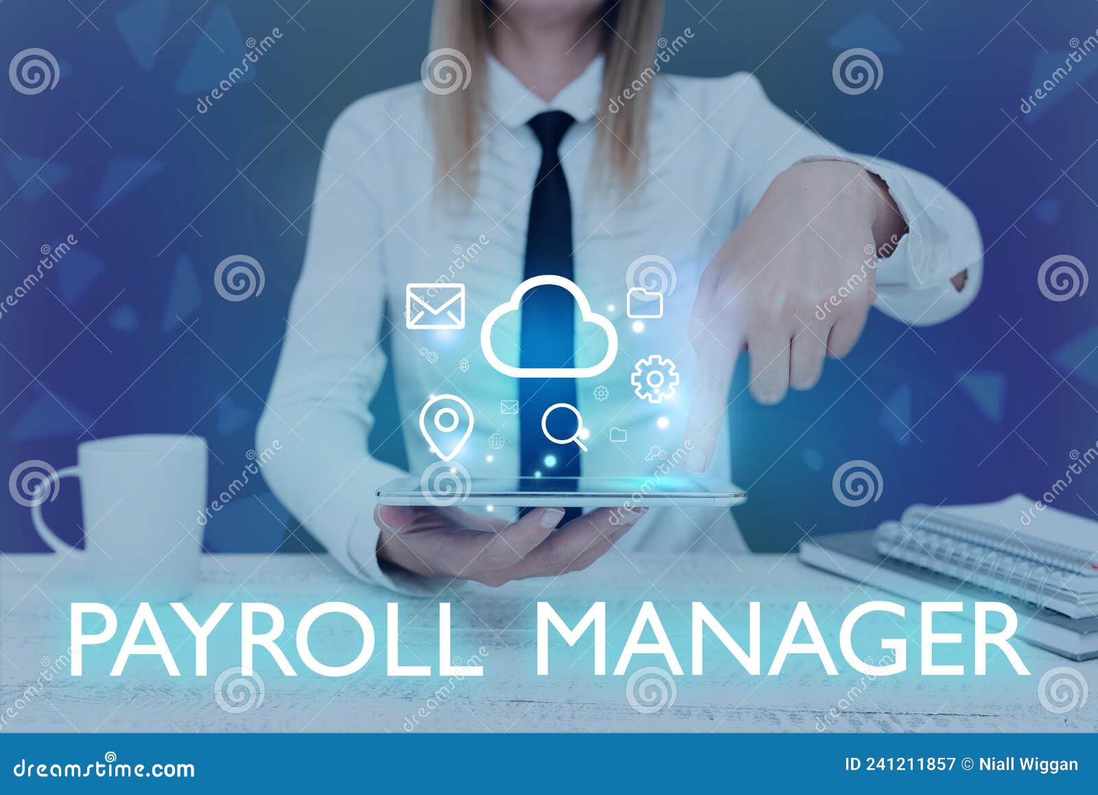 Text Caption Presenting Payroll Manager. Word Written on Maintains ...
