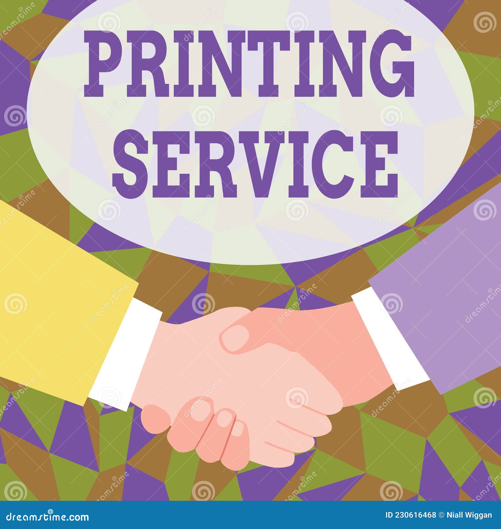 Writing Displaying Text Printing Service. Business Approach Program ...