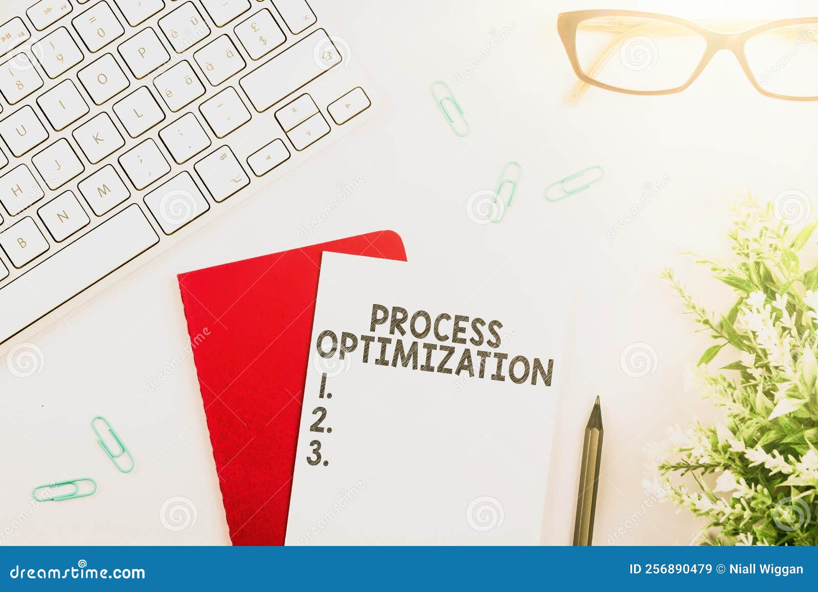 Text Caption Presenting Process Optimization. Business Showcase Improve Organizations Efficiency ...
