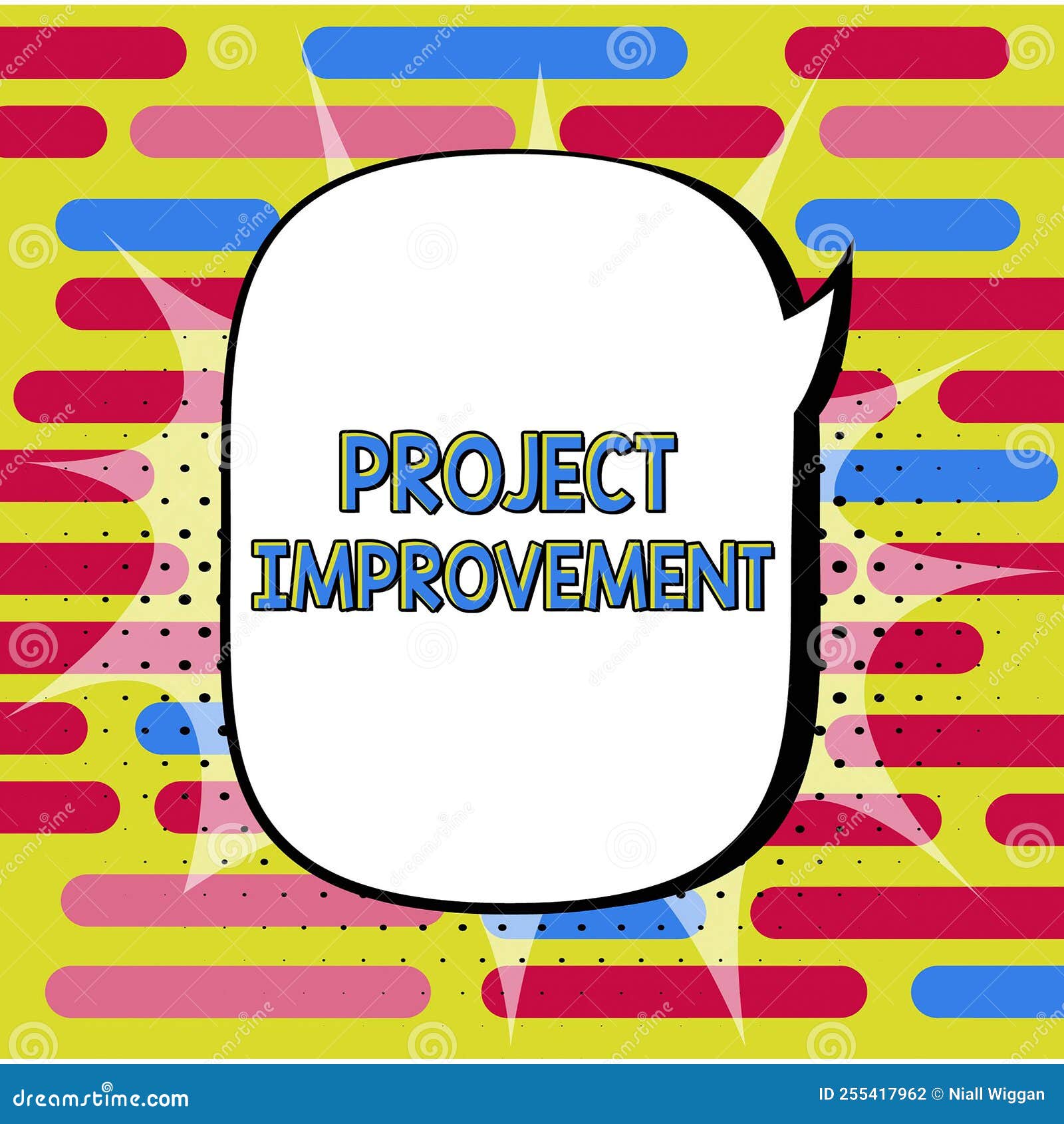 Text Caption Presenting Project Improvement. Business Overview Methods ...