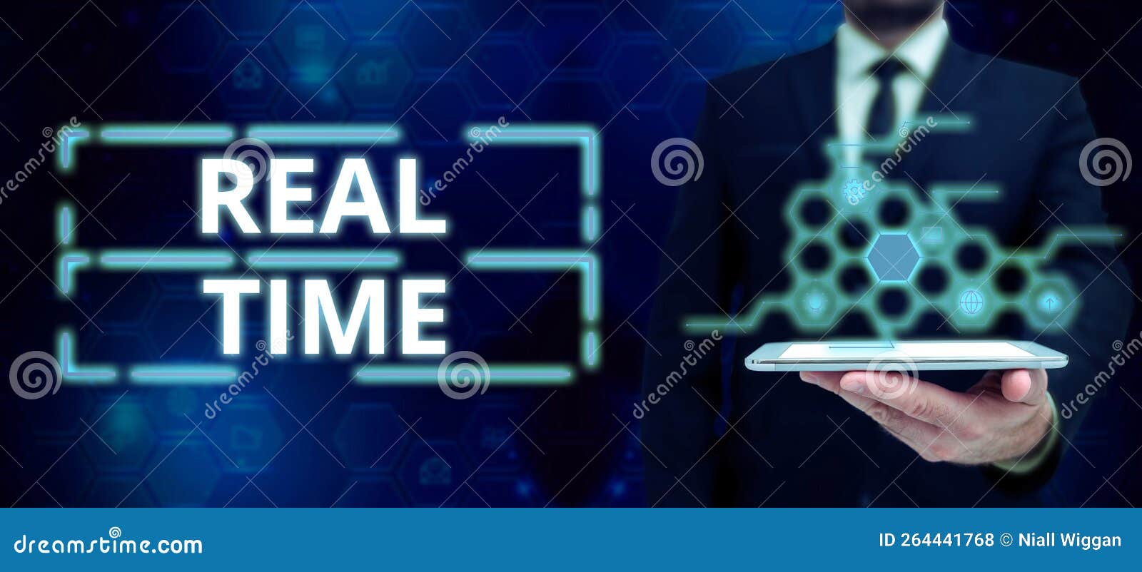 Text Caption Presenting Real Time. Concept Meaning the Actual Time ...