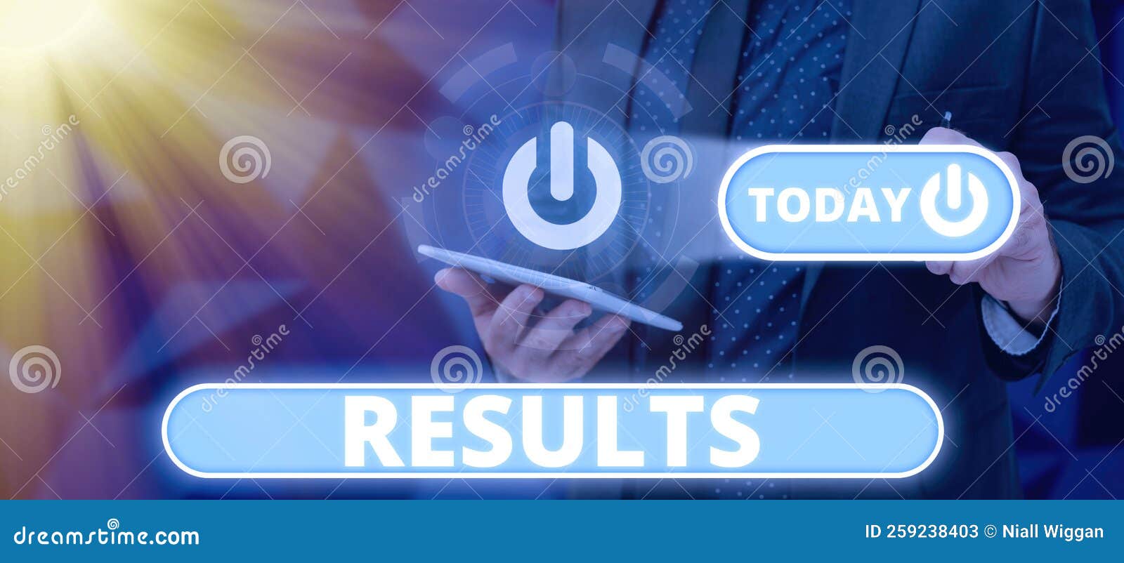 Text Sign Showing Results. Word for Final Consequence of a Sequence of ...