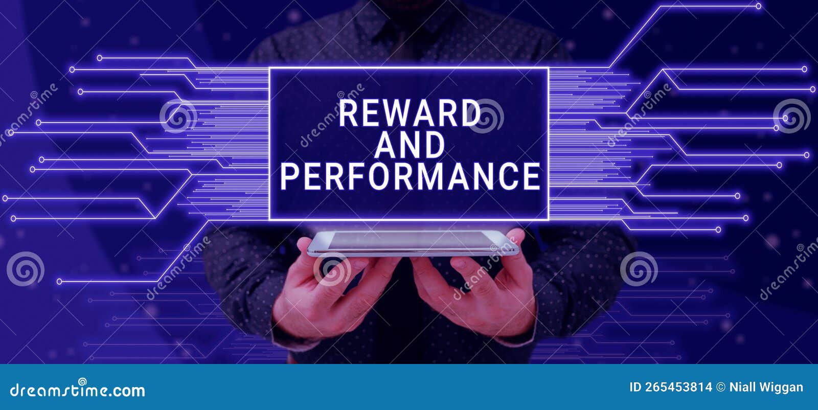 Text Caption Presenting Reward and Performance. Internet Concept Given ...