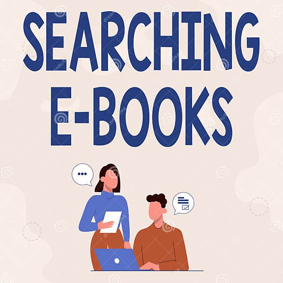 Text Caption Presenting Searching E Books. Concept Meaning Looking for ...