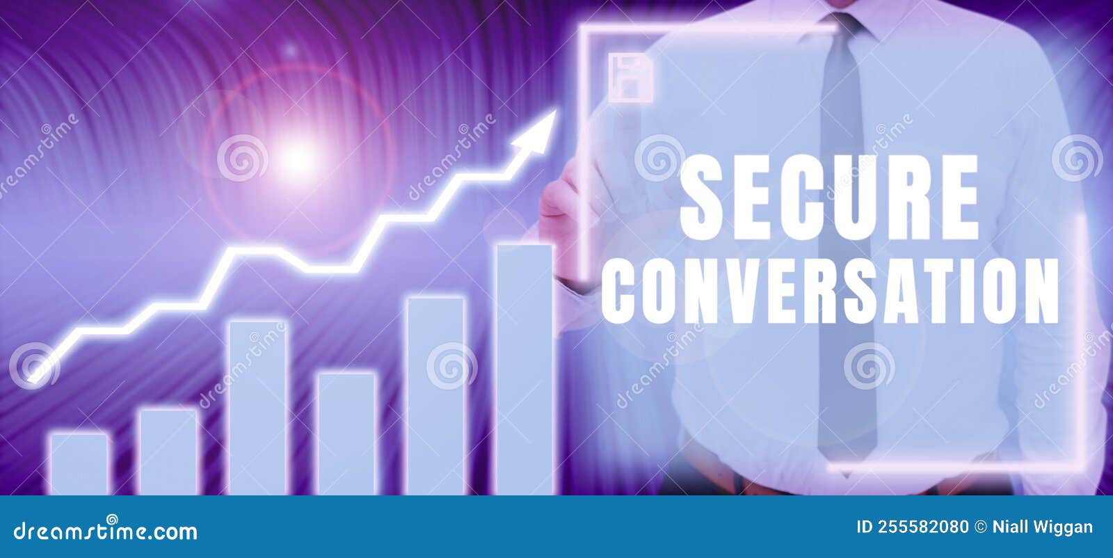 Handwriting Text Secure Conversation. Business Concept Secured ...