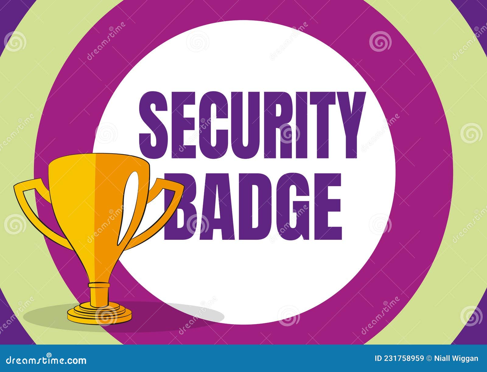 Text Caption Presenting Security Badge. Word Written on Credential Used ...