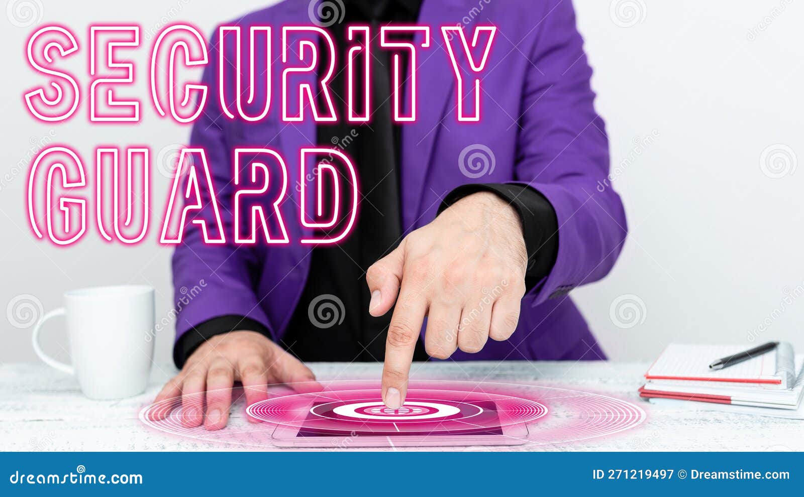 Text Caption Presenting Security Guard. Business Concept Tools Used To ...