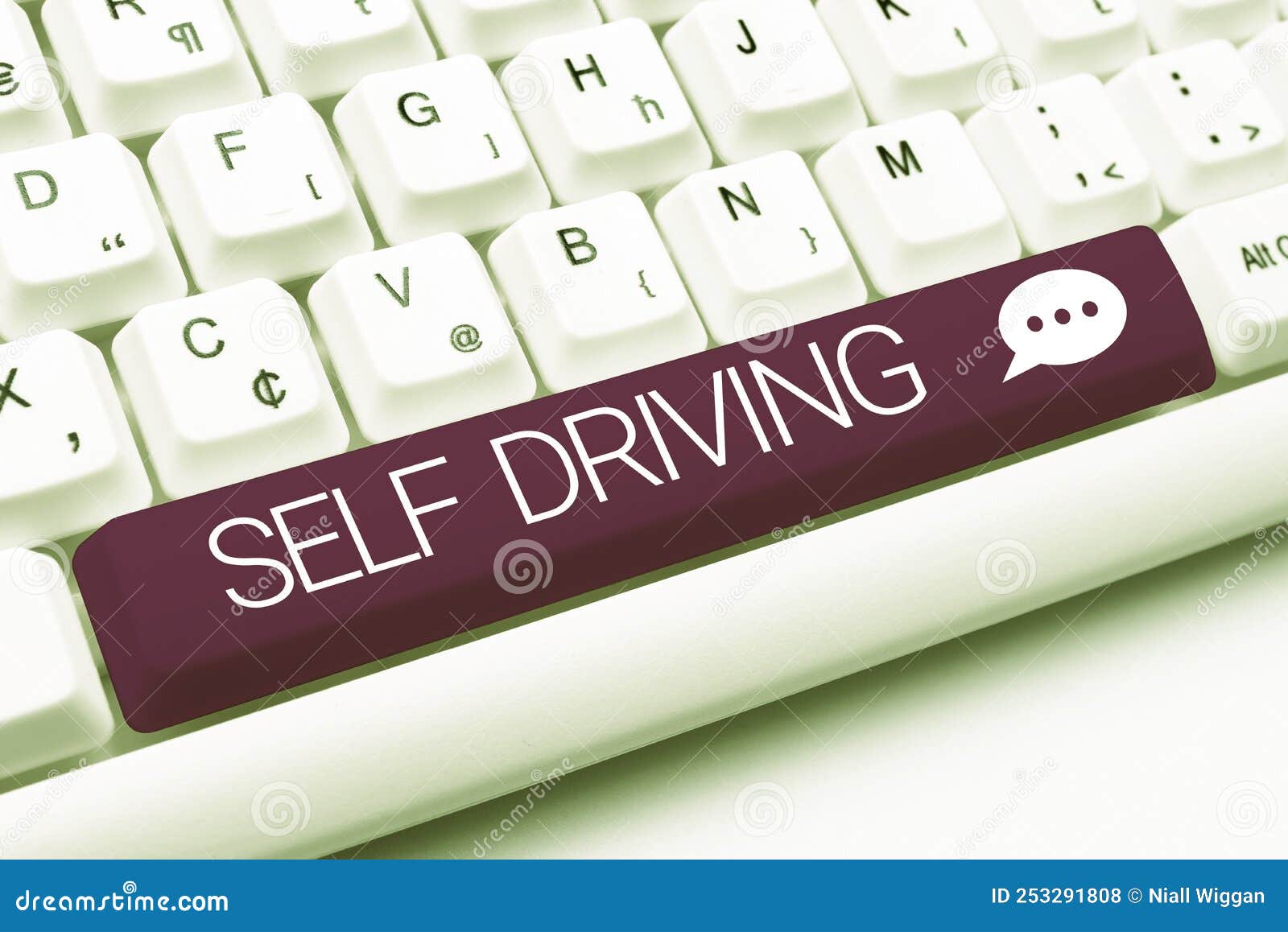 Text Caption Presenting Self Driving. Internet Concept Autonomous ...