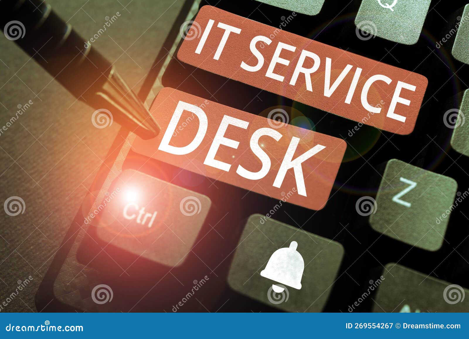 Text Caption Presenting it Service Desk. Business Overview ...