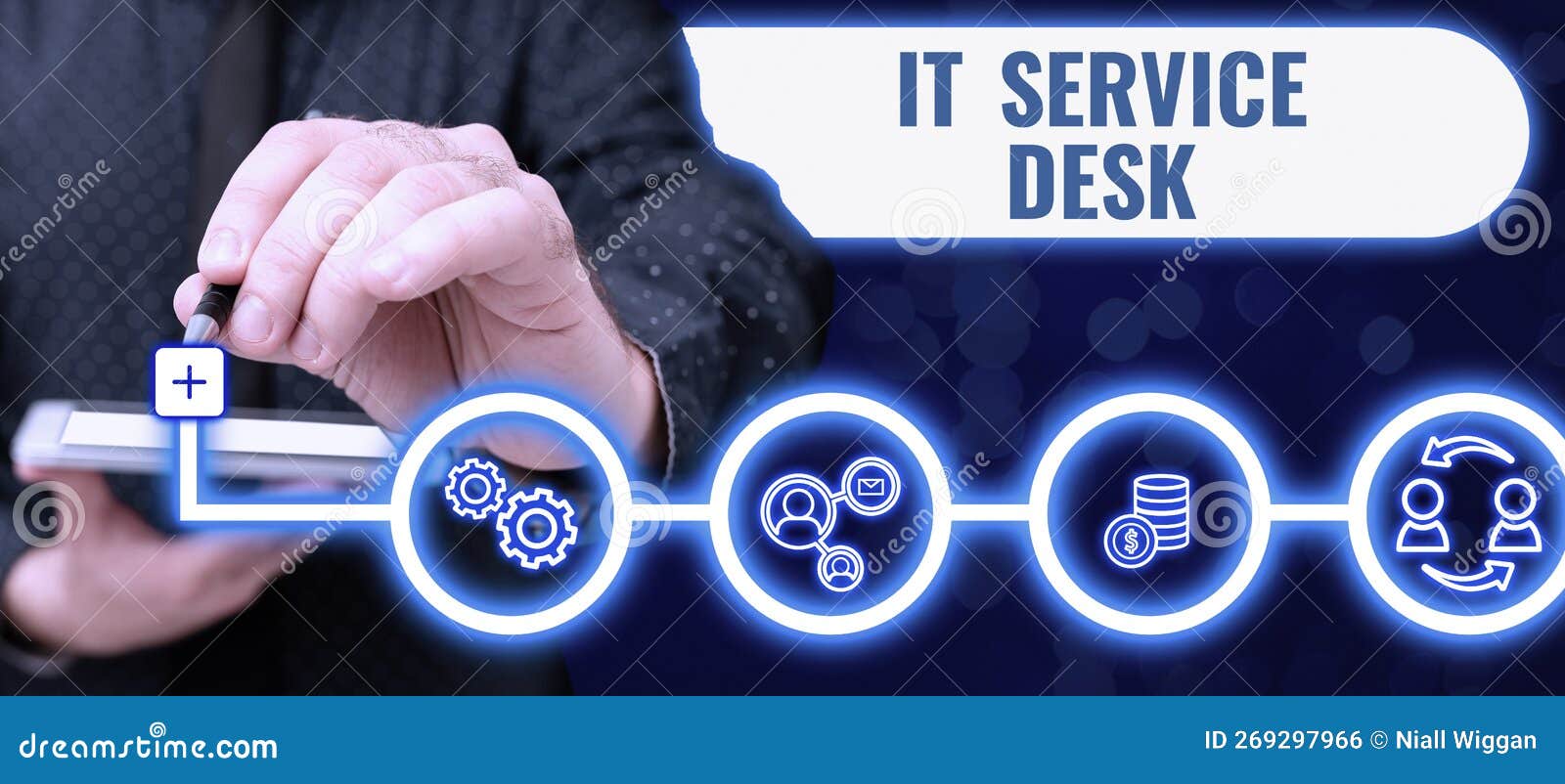 Sign Displaying it Service Desk. Business Idea Technological Support ...