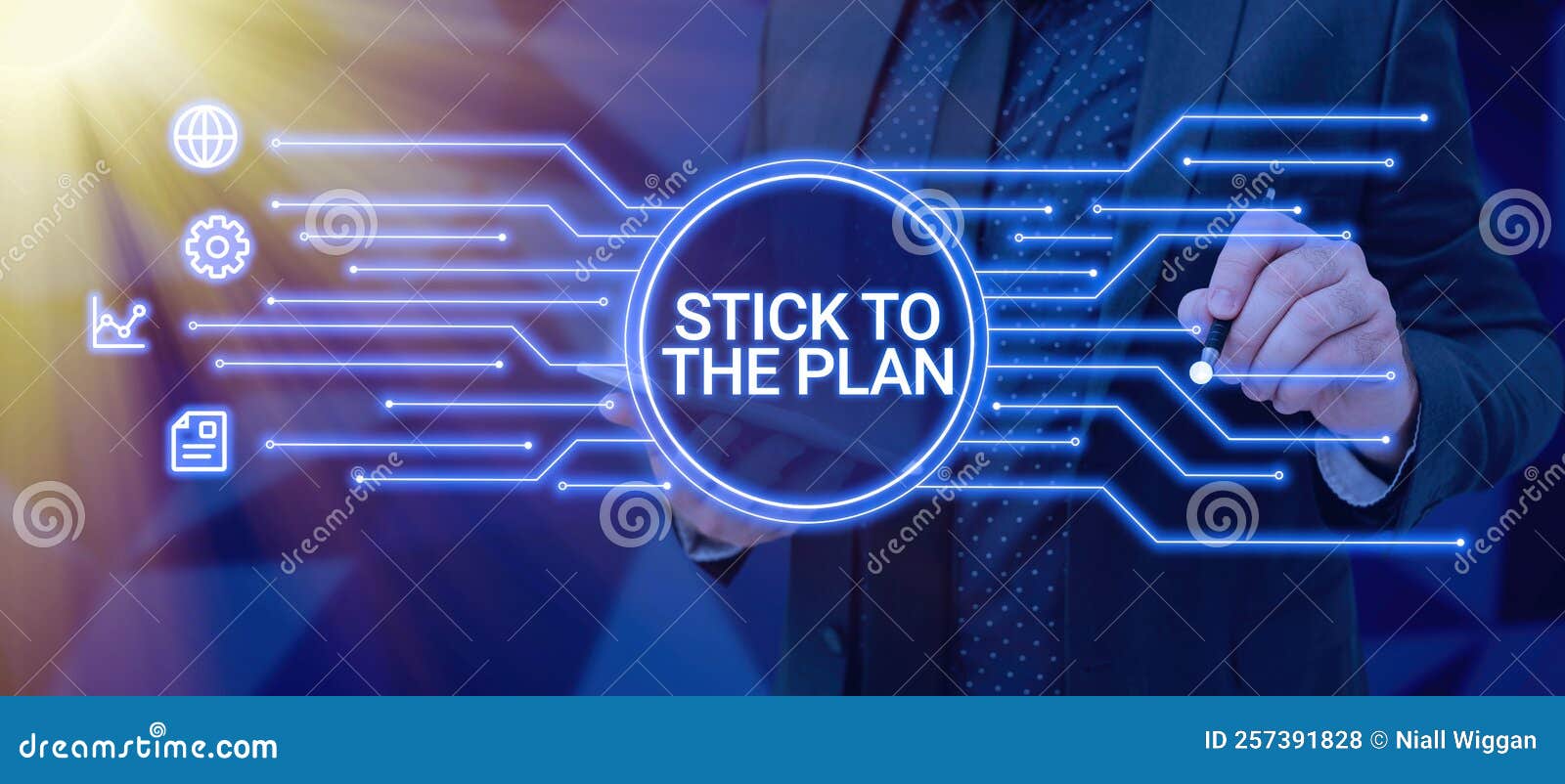 Text Caption Presenting Stick To the PlanTo Adhere To Some Plan and Not ...
