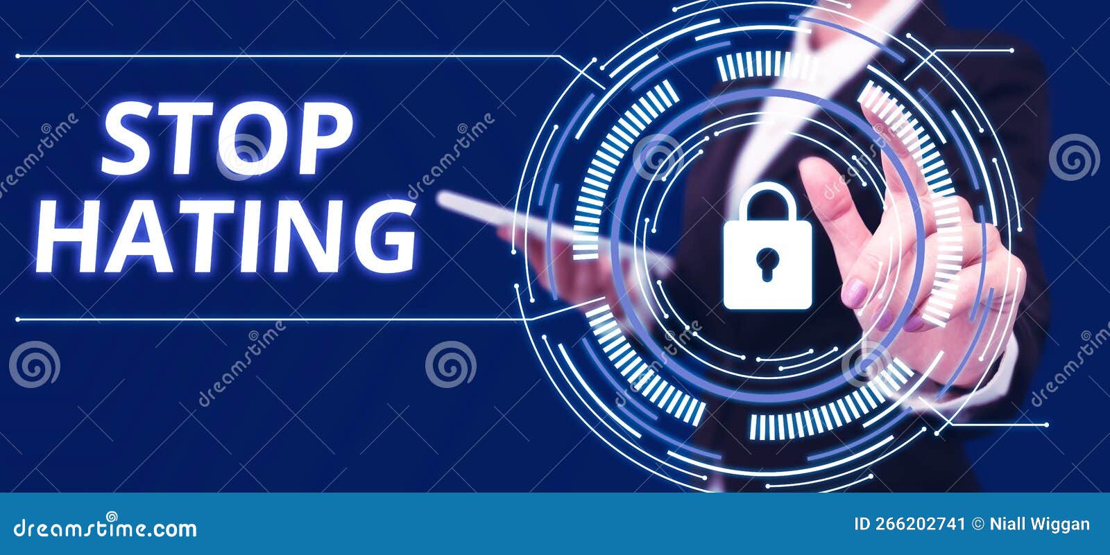 Text Caption Presenting Stop Hating. Business Overview Cease Hostility ...