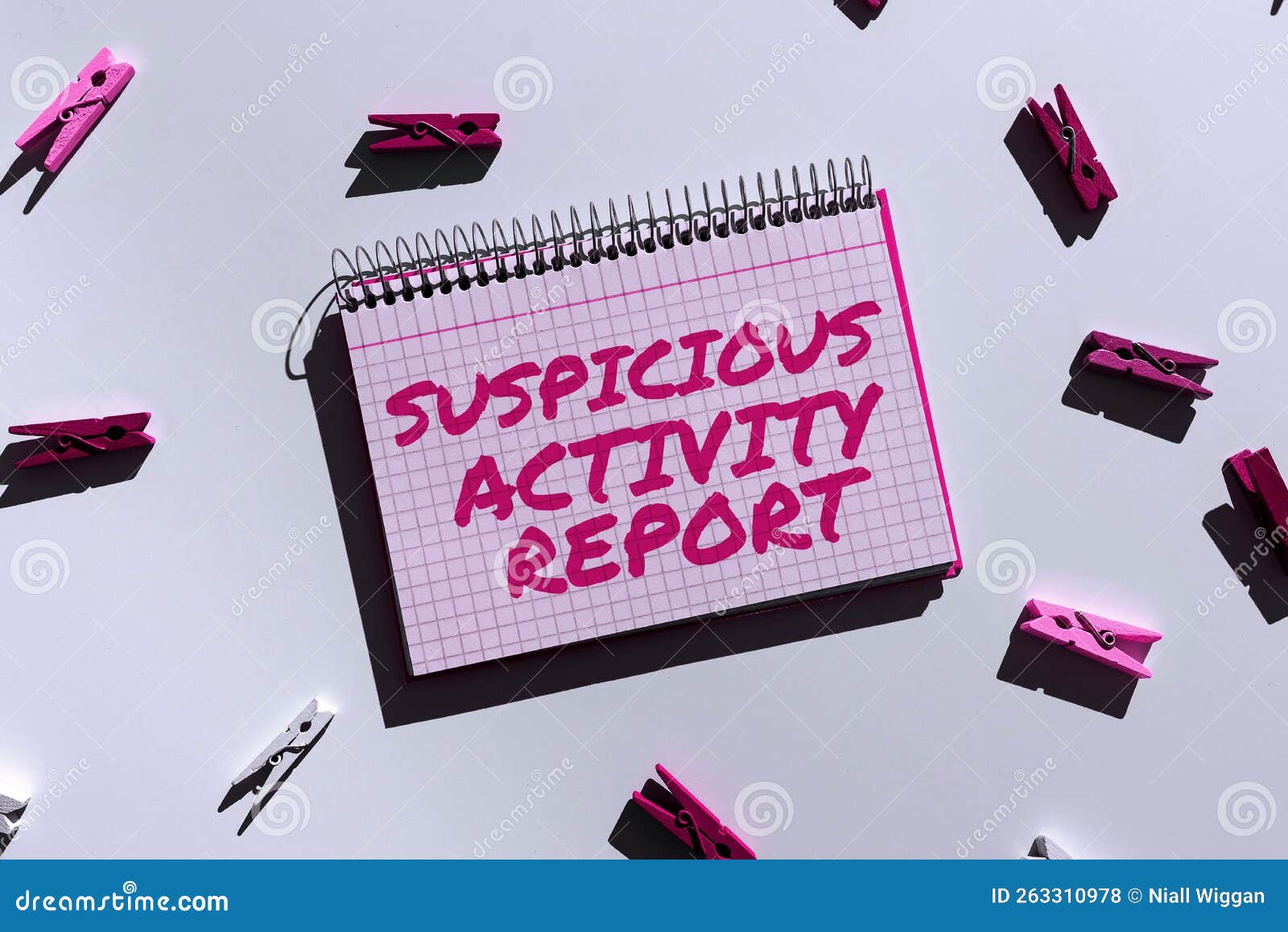 Hand Writing Sign Suspicious Activity Report. Business Overview Account ...