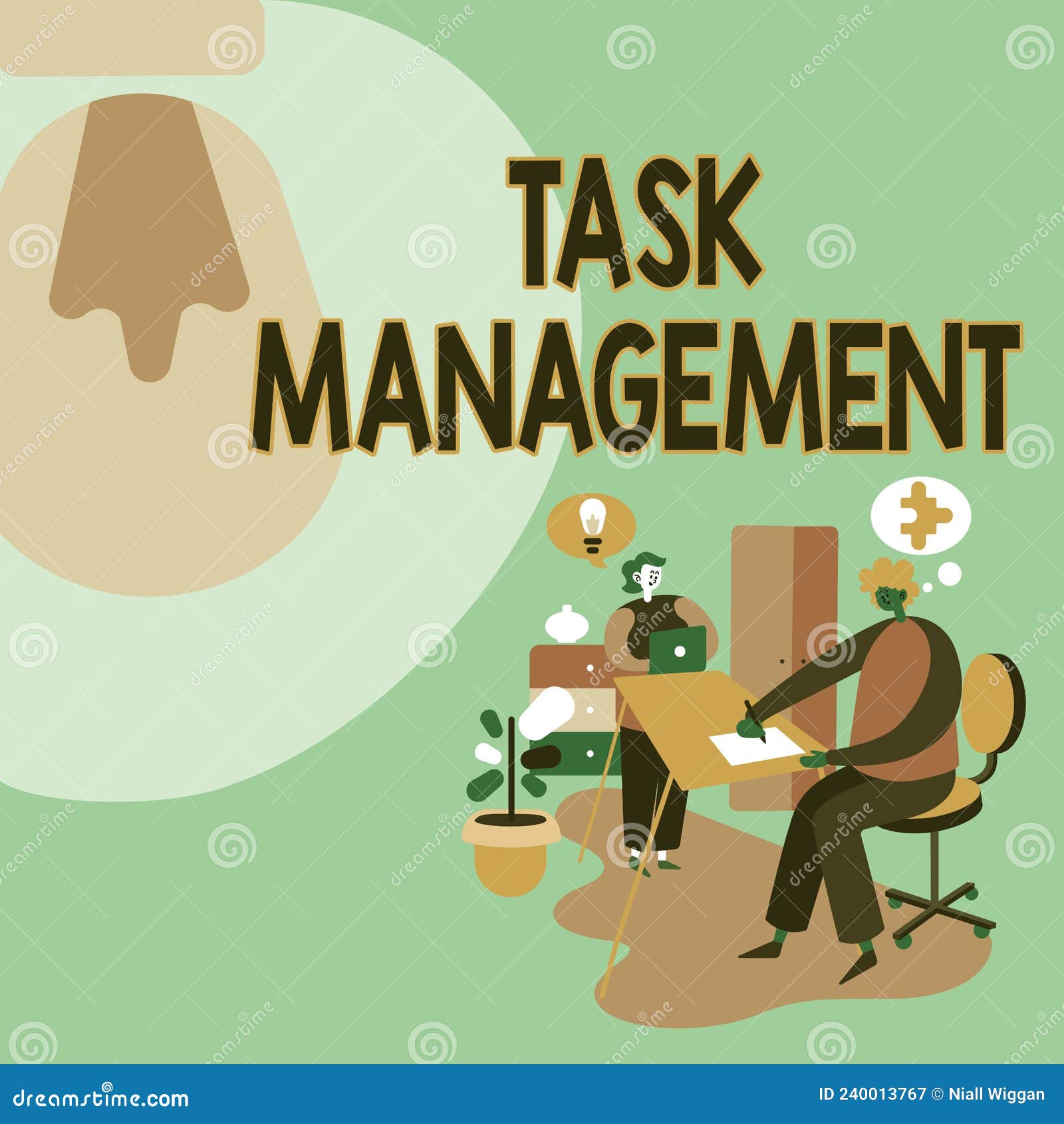 Text Caption Presenting Task Management. Business Approach the Process ...