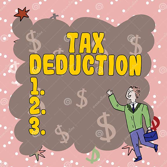 Conceptual Caption Tax Deduction. Business Concept Amount Subtracted ... Conceptual Caption Tax Deduction. Business Concept Amount Subtracted ...
