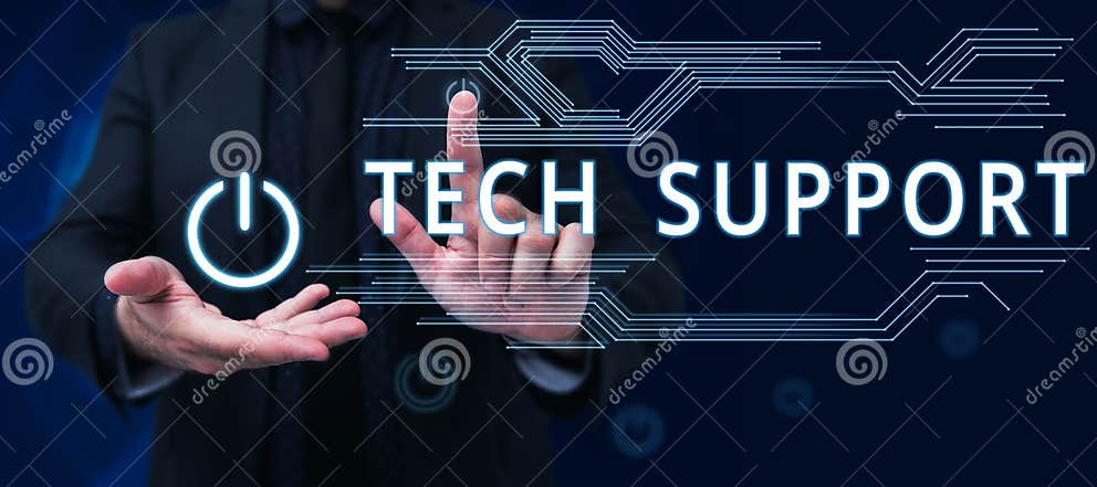 Text Caption Presenting Tech Support. Concept Meaning Assisting ...