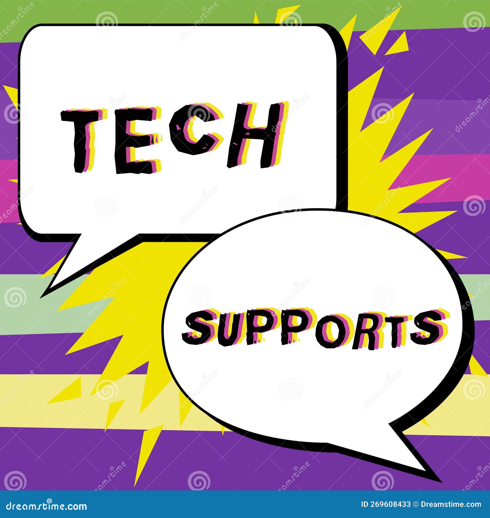 Sign Displaying Tech Supports. Internet Concept Help Given by ...