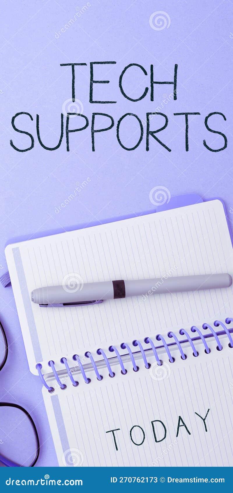 Text Showing Inspiration Tech Supports. Business Overview Help Given by ...