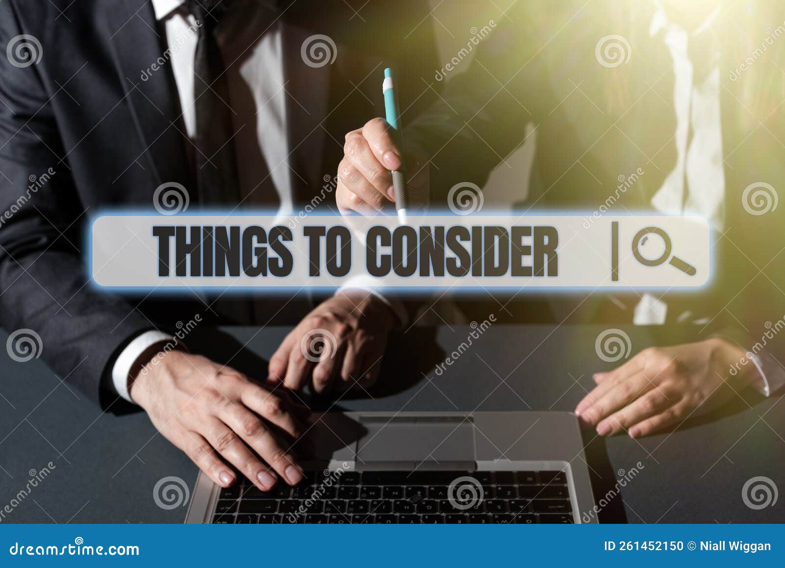 Conceptual Caption Things To Consider. Business Concept Think about ...