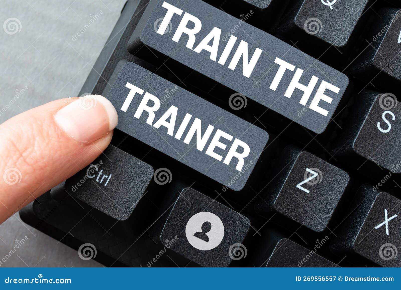 Text Caption Presenting Train the Trainer. Word Written on Identified ...