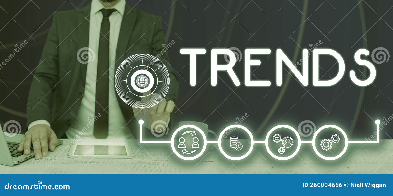 Text Sign Showing Trends. Word Written on General Tendency of Data ...