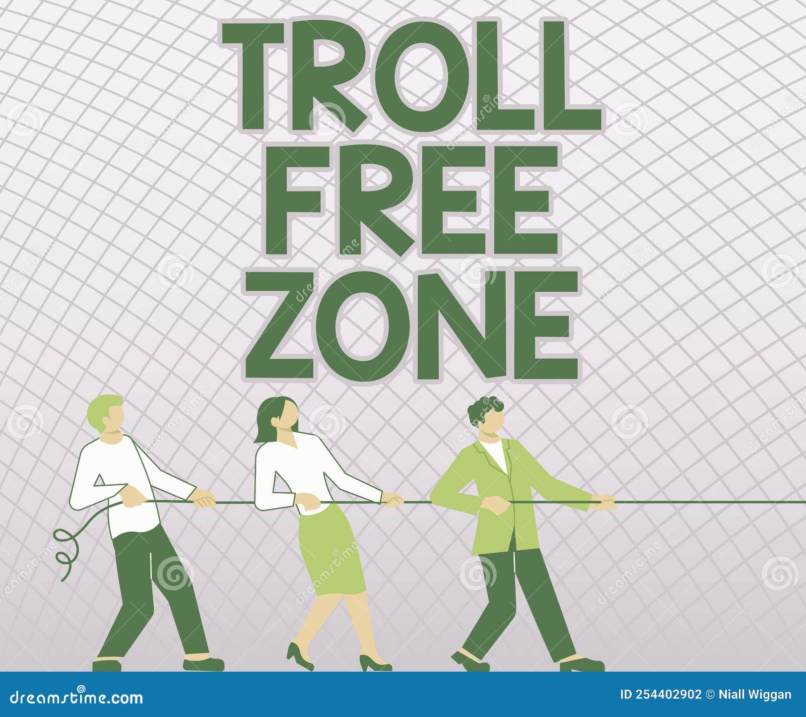 Text Caption Presenting Troll Free Zone. Word for Social Network Where ...