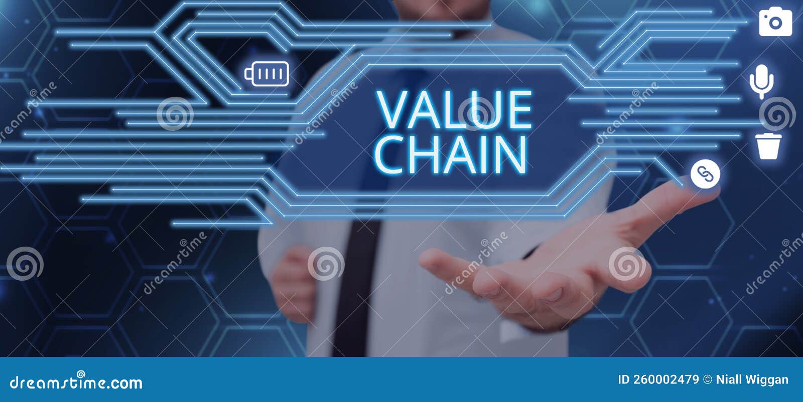 Text Caption Presenting Value Chain. Word for Set of Functional ...