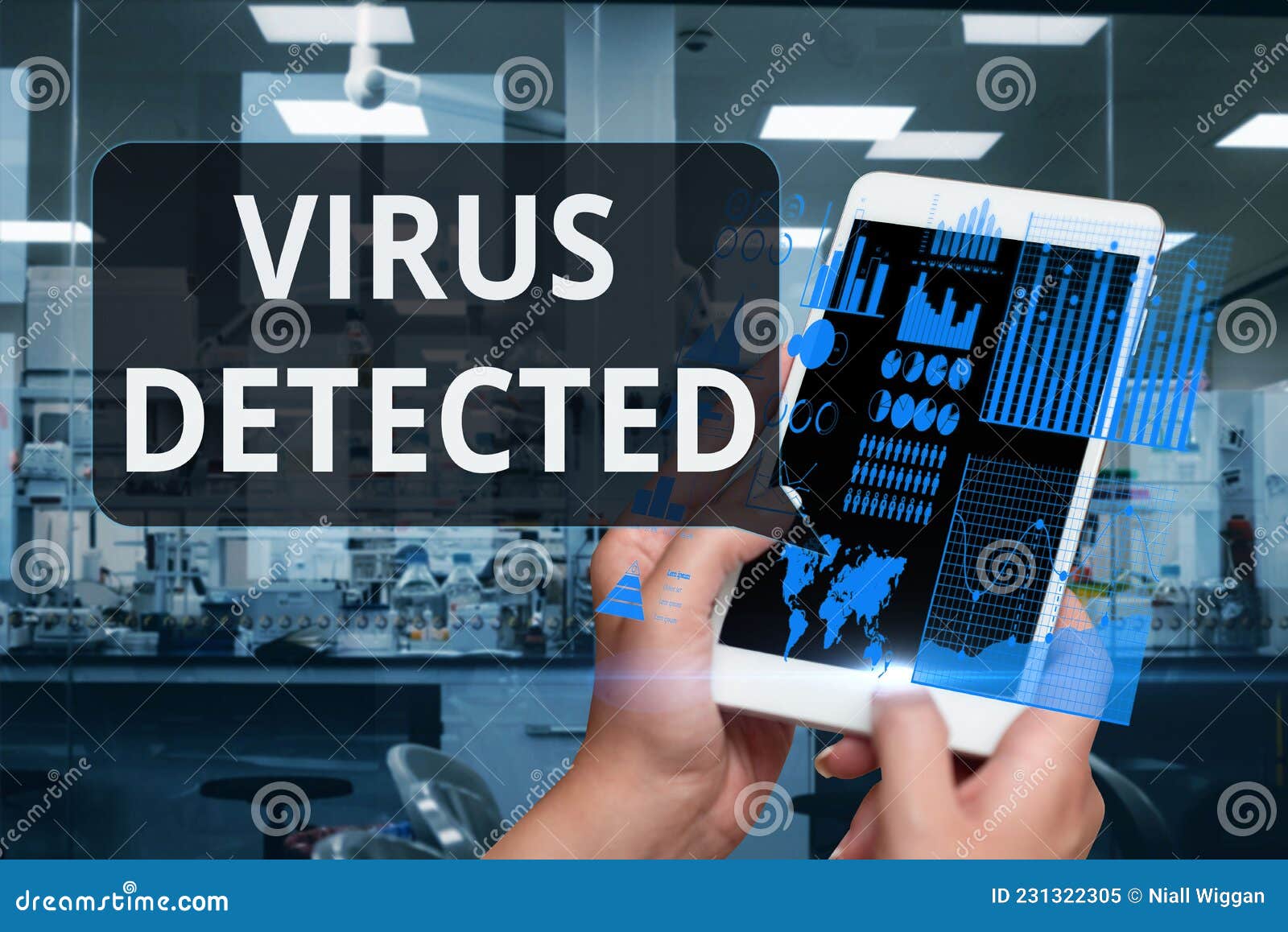 Text Caption Presenting Virus Detected. Word for a Computer Program ...