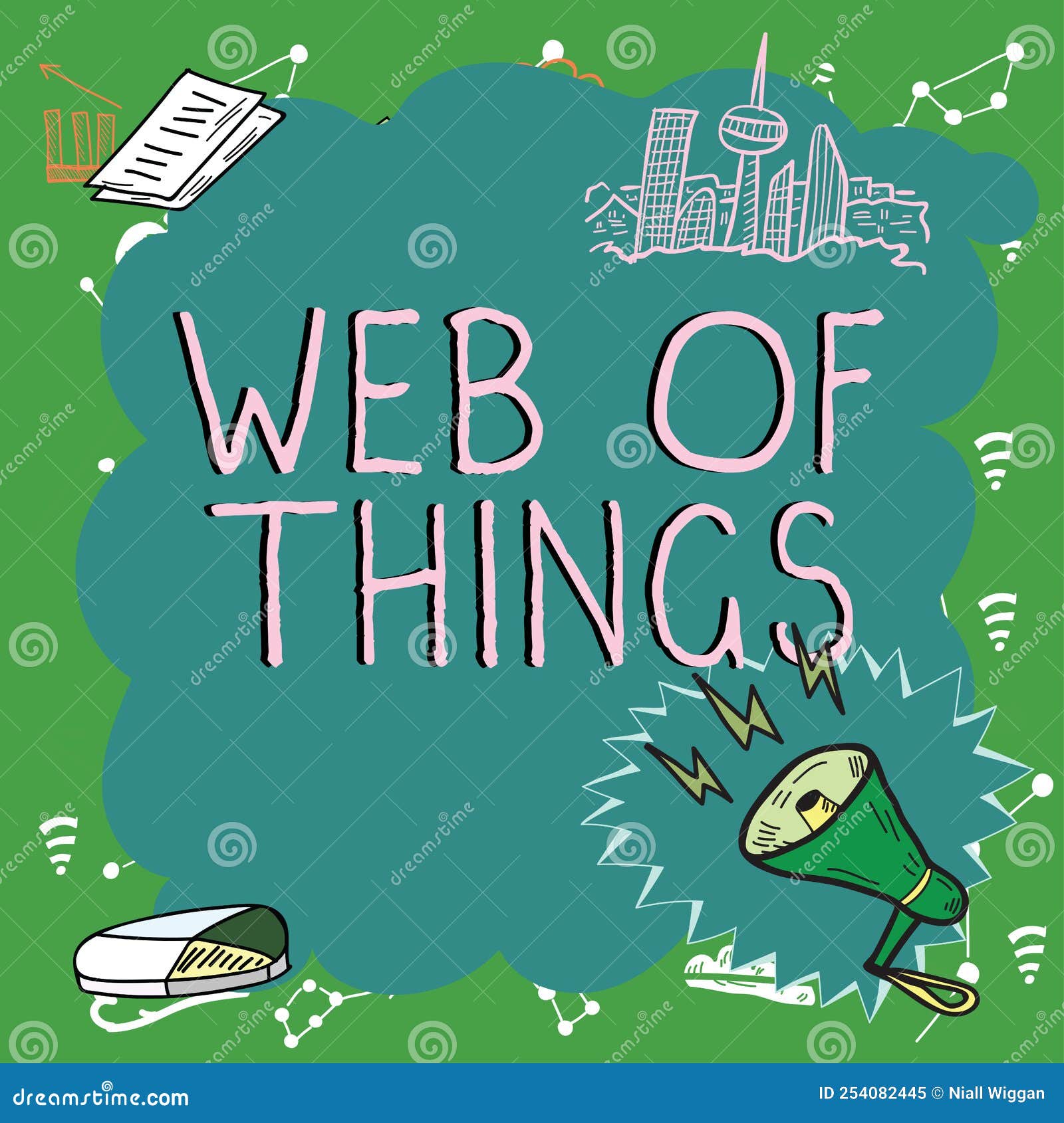 Text Caption Presenting Web of Things. Internet Concept Internet ...