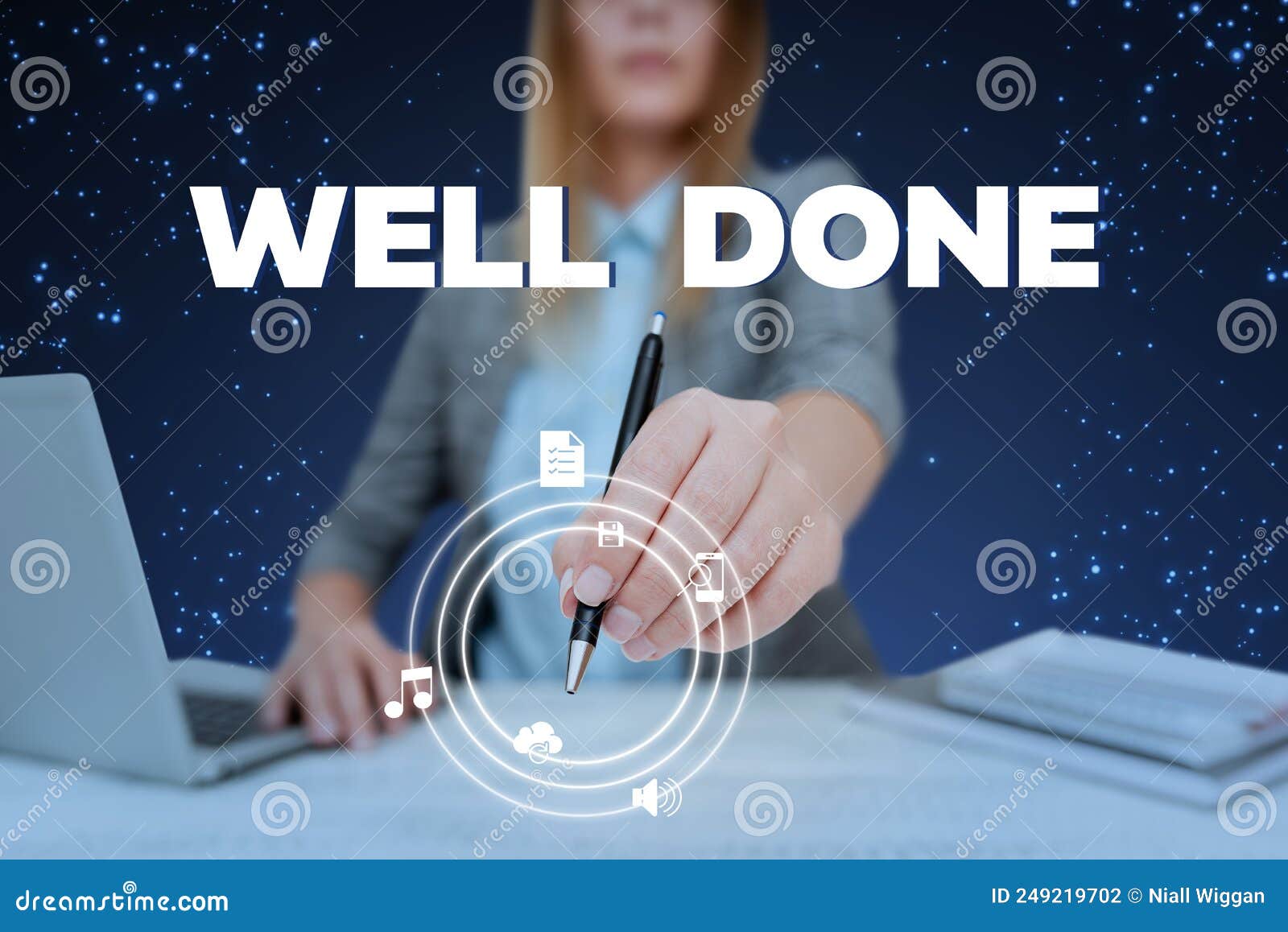 Text Caption Presenting Well Done. Business Approach Peform Accurately ...