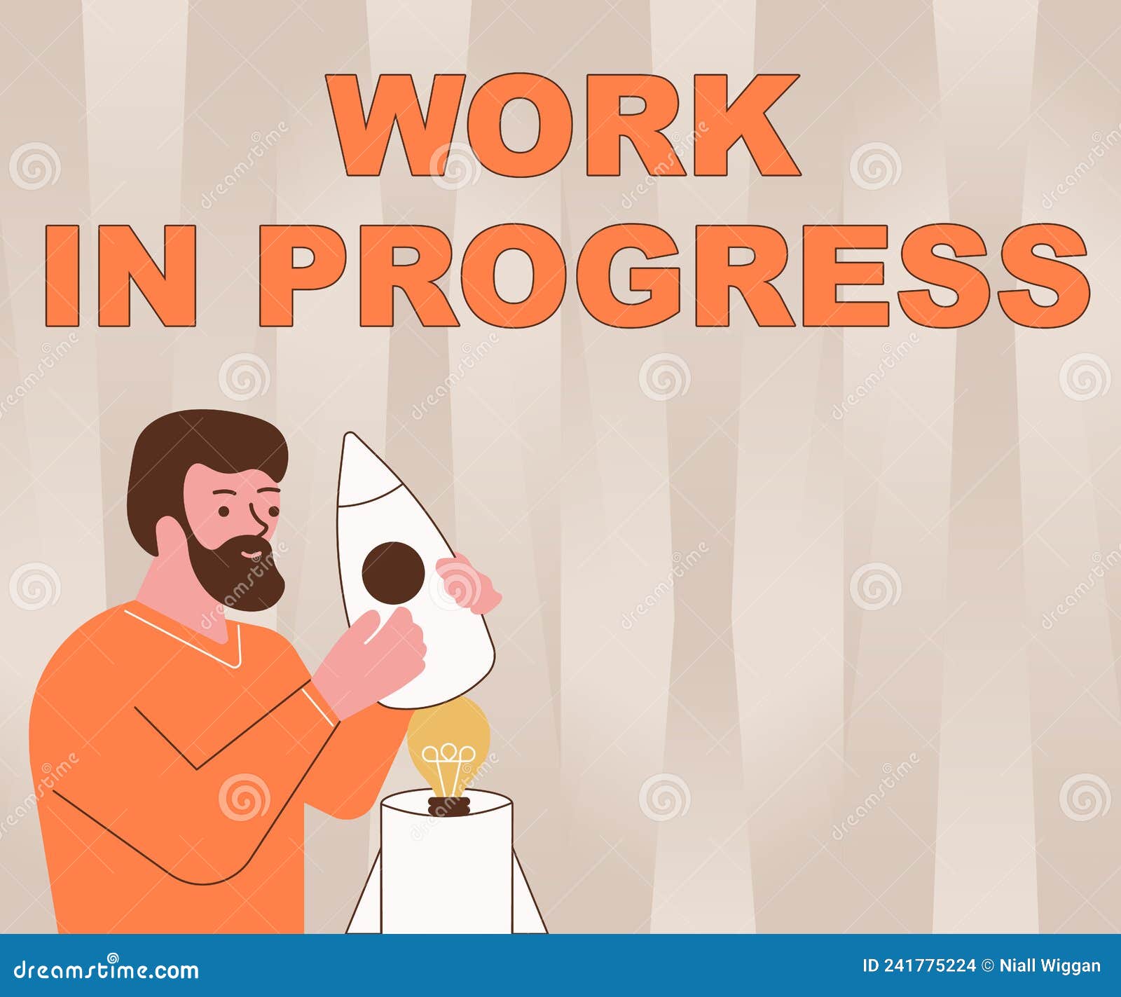 Text Caption Presenting Work in Progress. Conceptual Photo Ongoing ...