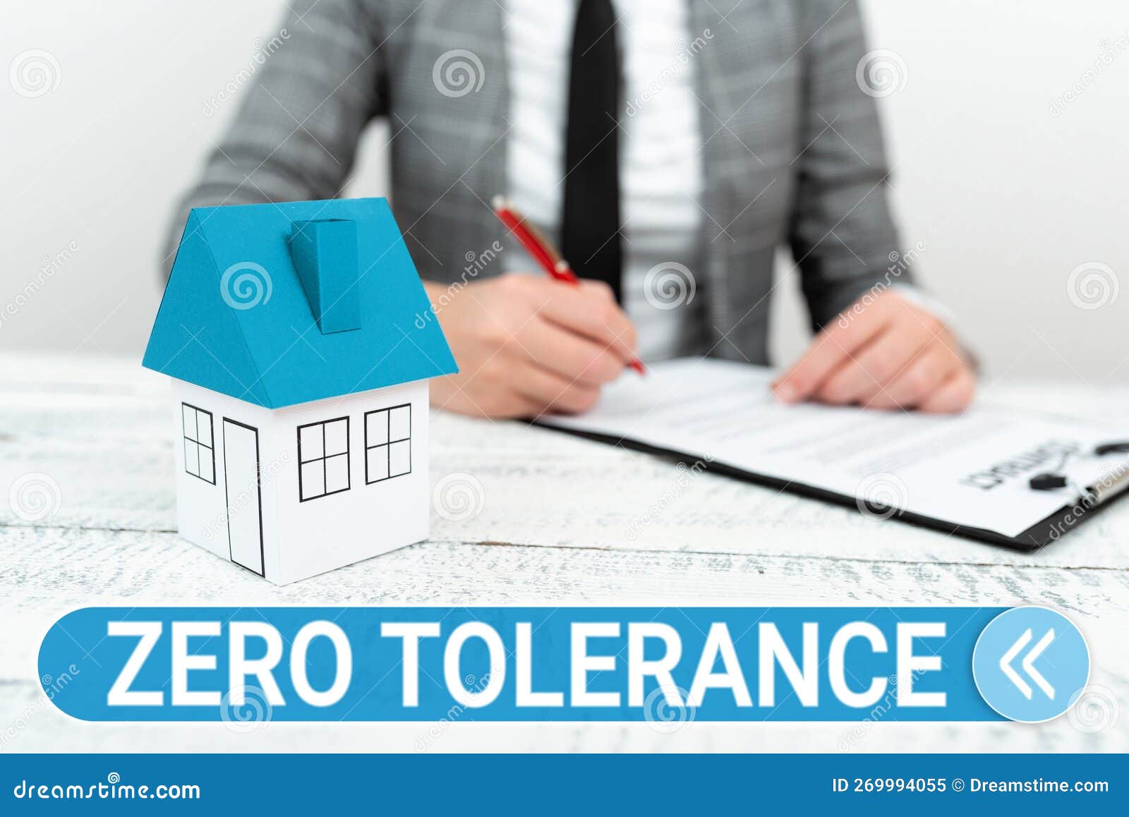 Text Caption Presenting Zero Tolerance. Word for Refusal To Accept ...
